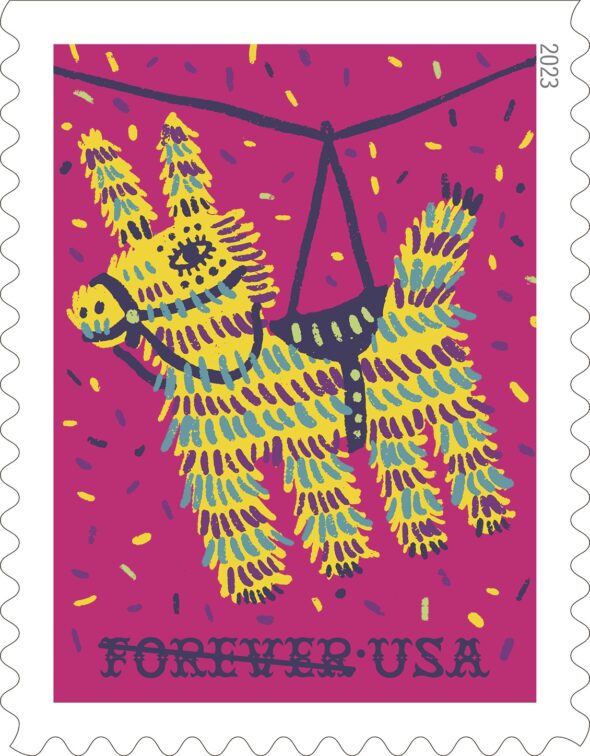 Latino Artist Partners With USPS to Make Piñata-Themed Stamps
