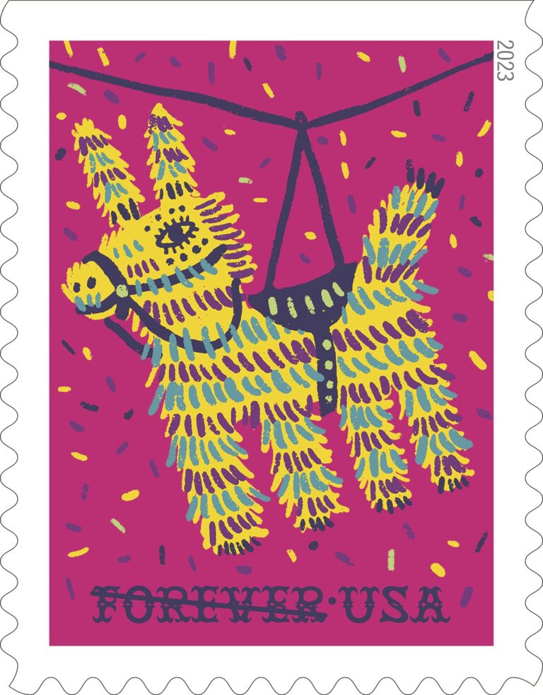 Latino Artist Partners With USPS to Make Piñata-Themed Stamps
